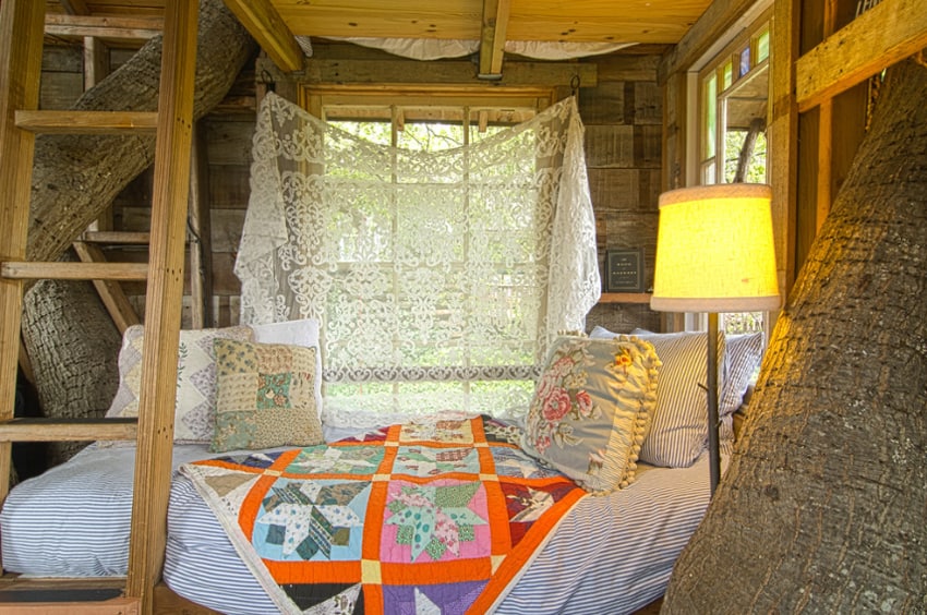 Magical treehouse within a fairytale garden