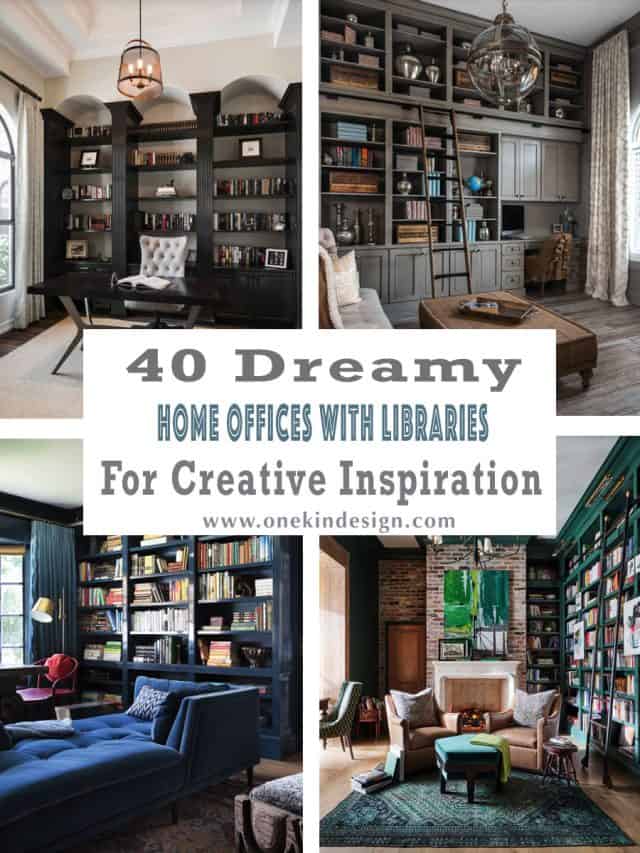 40 Dreamy Home Offices With Libraries For Creative Inspiration