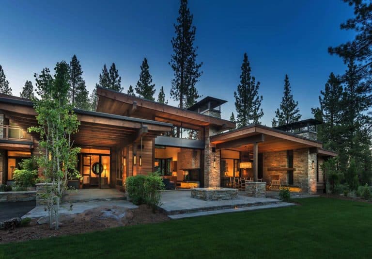 Mountain modern home in Martis Camp with indoor-outdoor living