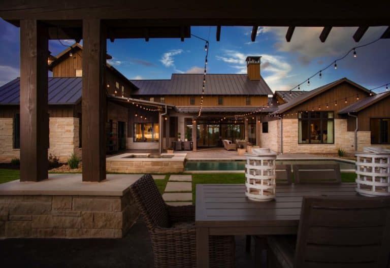 Timeless modern farmhouse with elegant-chic interiors in Texas hill country