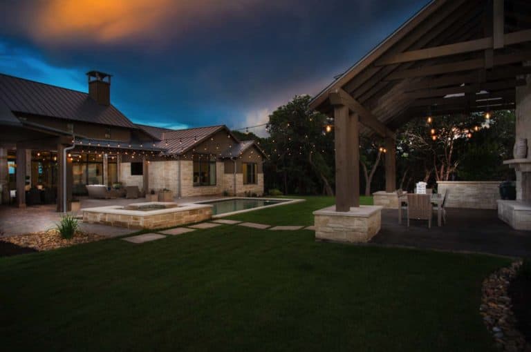 Timeless modern farmhouse with elegant-chic interiors in Texas hill country