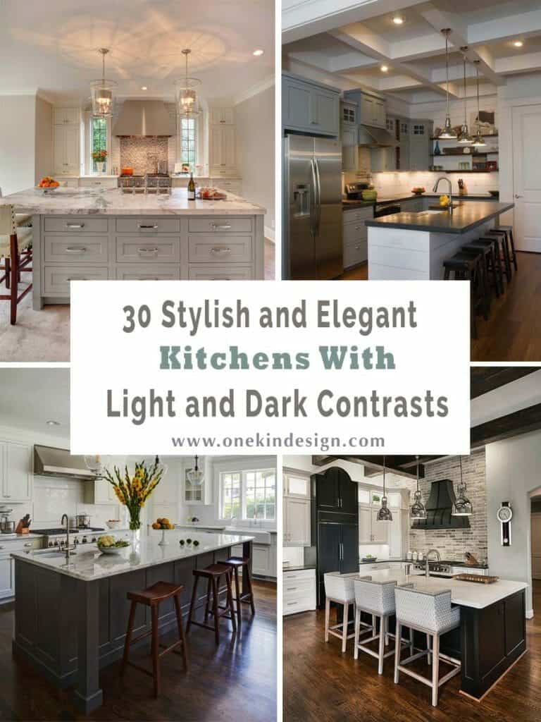 30 Stylish and elegant kitchens with light and dark contrasts