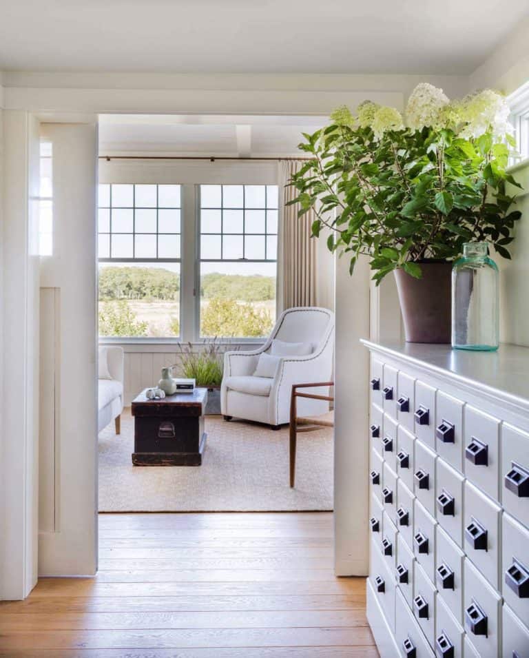 Saltbox home features nautical-inspired elements on Cape Cod