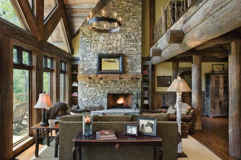 Adirondack-inspired log cabin set in the breathtaking Blue Ridge Mountains