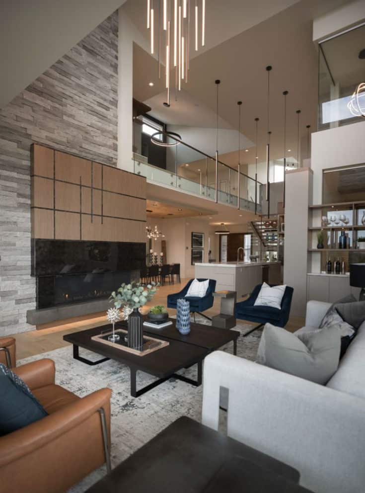 Tour this warm contemporary Calgary home with inspiring Bow River views