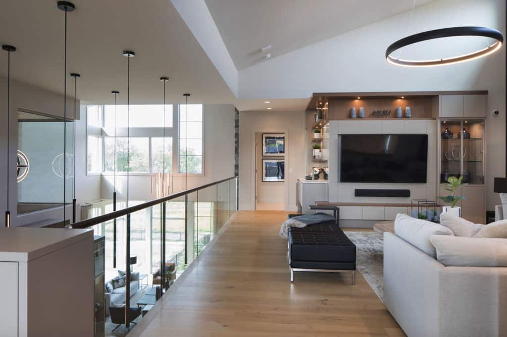 Tour this warm contemporary Calgary home with inspiring Bow River views