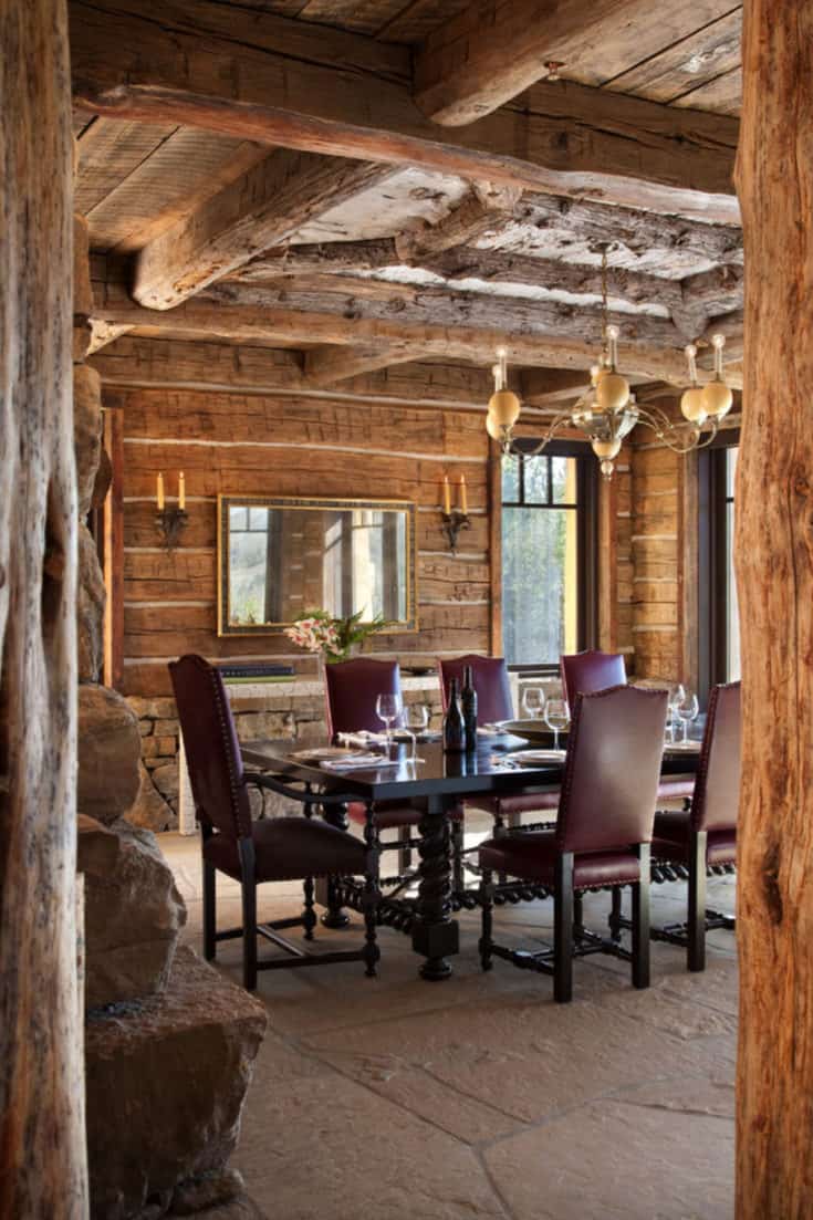 Step into this dreamy Big Sky mountain cabin with rustic luxe interiors