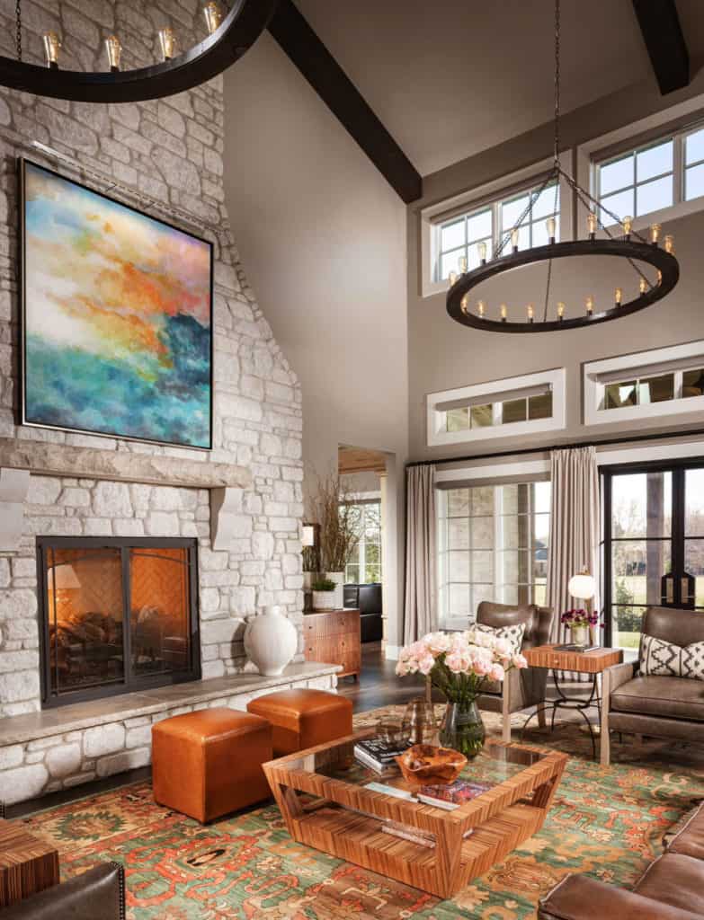 Tour this beautiful stone house in Missouri with warm and inviting ...