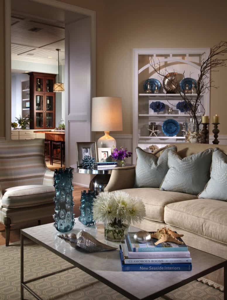 A peek inside this Florida home with beautiful coastal chic living spaces
