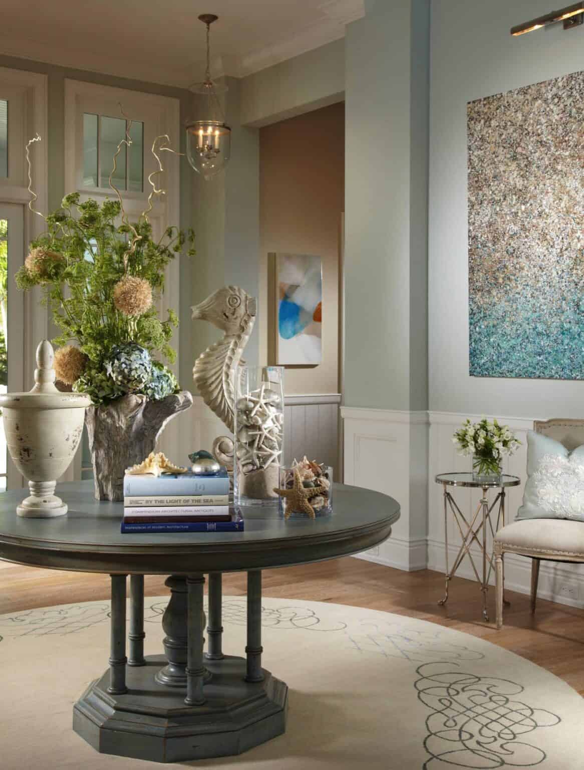 A peek inside this Florida home with beautiful coastal chic living spaces
