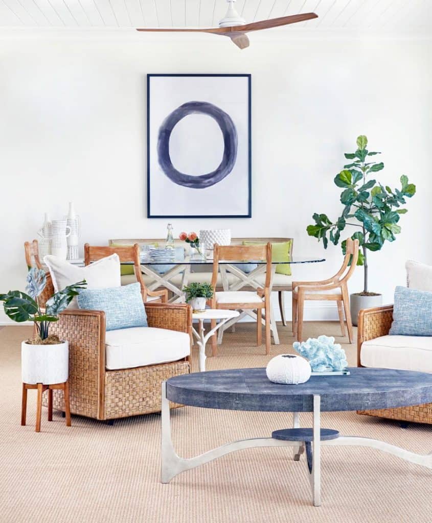 A peek inside this Jersey Shore beach house with coastal chic living spaces