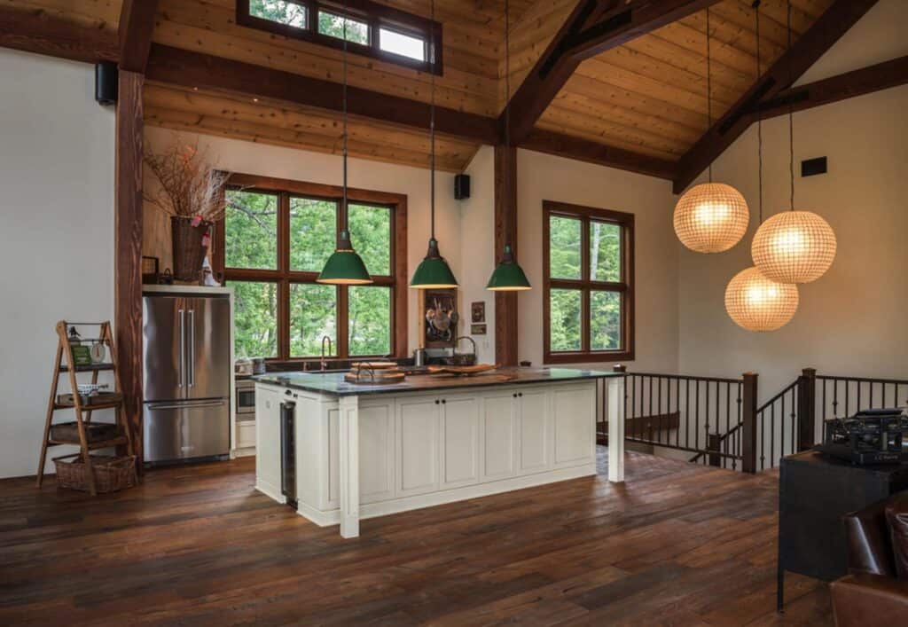 This cozy ski home tucked into the Catskill Mountains is a winter dream