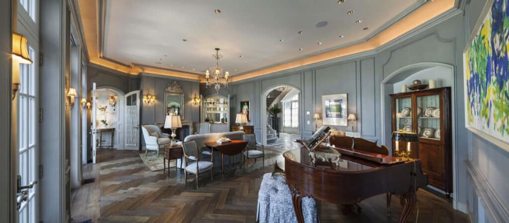 Tour a stunning French provincial house overlooking Long Island Sound