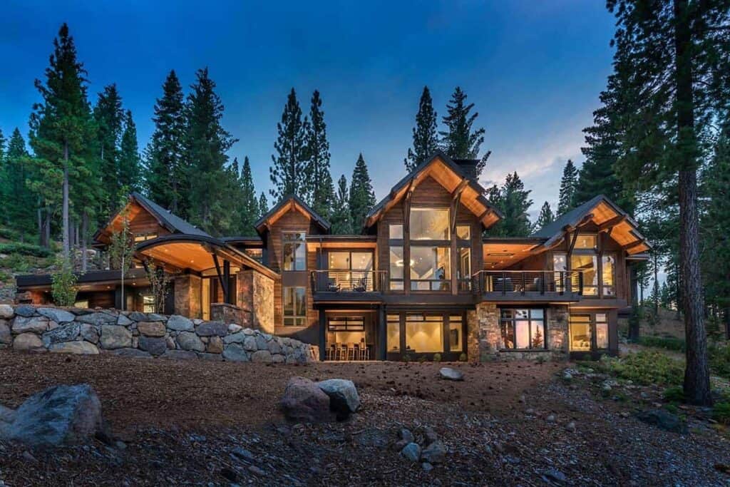 A luxurious mountain style home in Martis Camp with breathtaking views