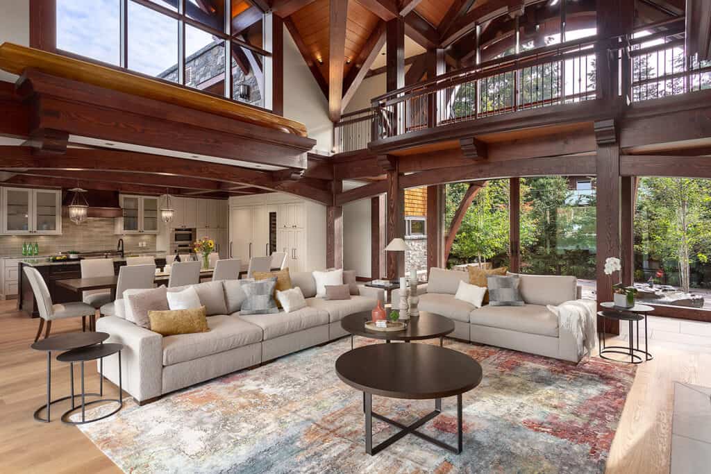 Modern timber frame home in Whistler designed for entertaining