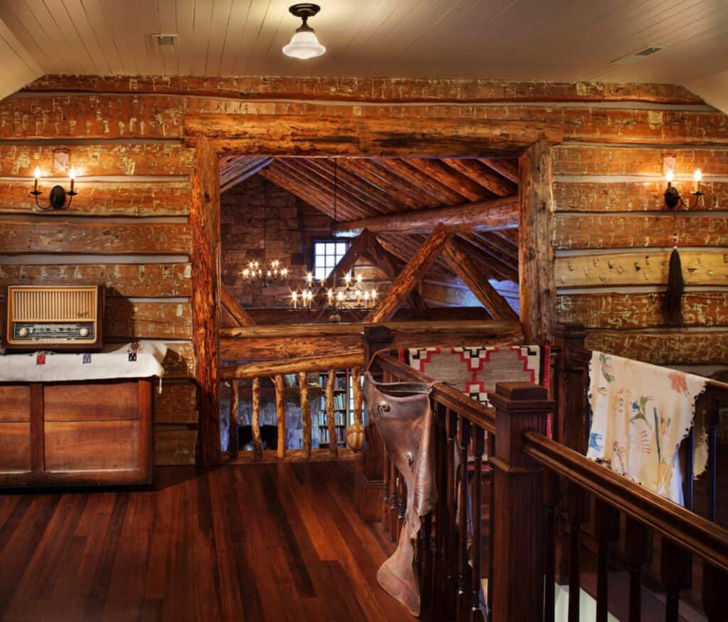 Inviting rustic ranch house embracing a picturesque Wyoming landscape