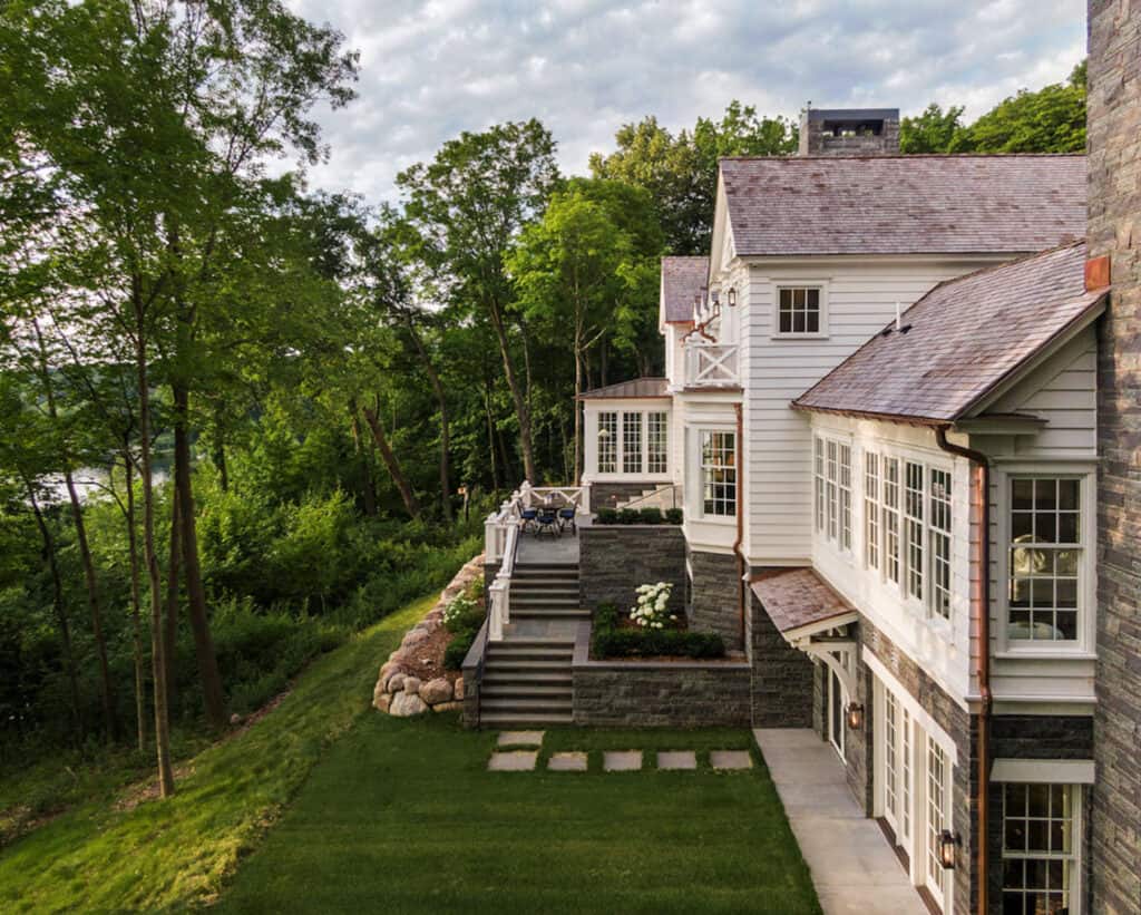 Tour a gorgeous colonial style lakeside home on Wayzata Bay, Minnesota