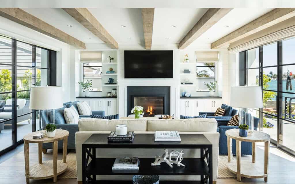 Step inside a luxurious bayfront home with coastal charm in Newport Beach