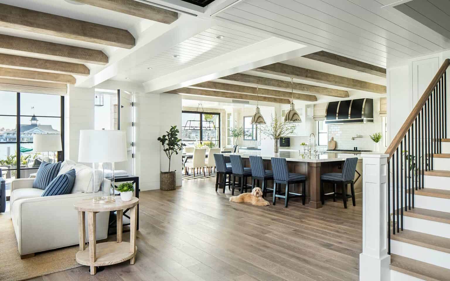 Step inside a luxurious bayfront home with coastal charm in Newport Beach