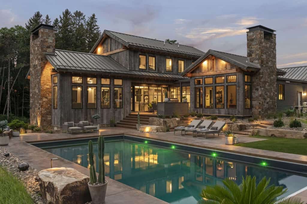 Enchanting Montana modern lodge-style home nestled in the Midwest