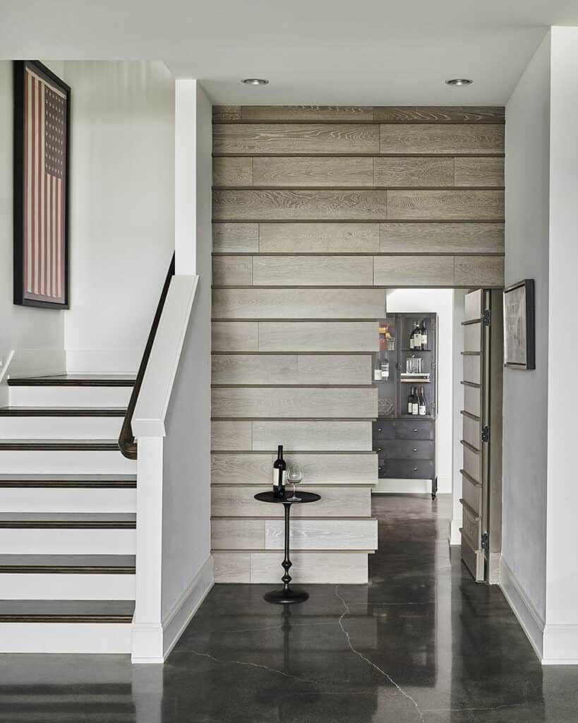 Inside a sophisticated modern home with serene Lake Washington views