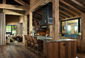Tour this gorgeous rustic home overlooking the Gallatin Mountain Range
