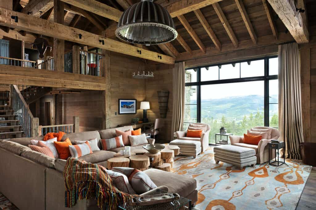 Tour this gorgeous rustic home overlooking the Gallatin Mountain Range