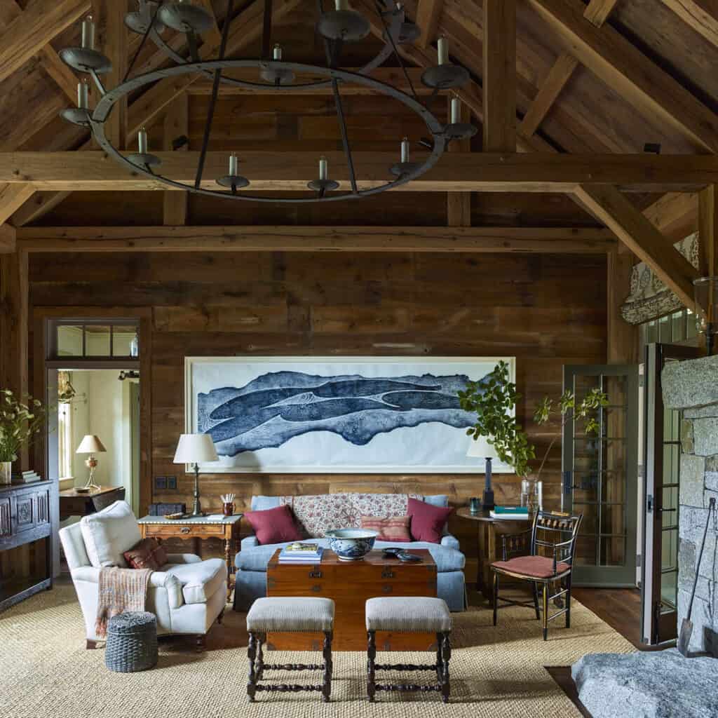 Step inside this breathtaking barn cottage retreat on the coast of Maine