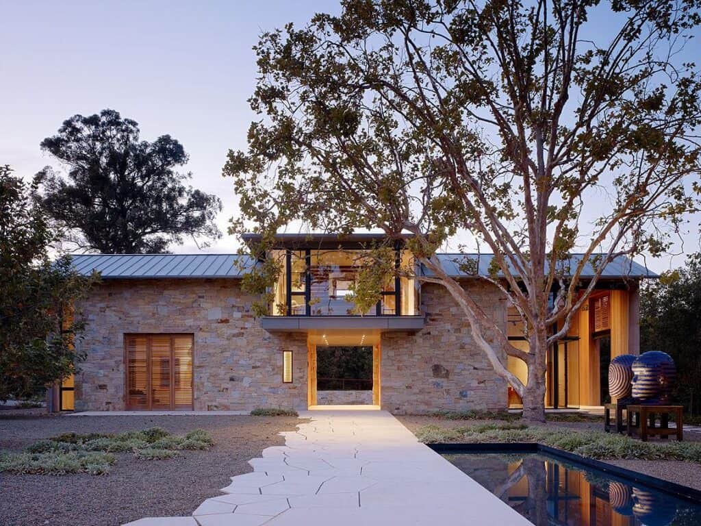 Contemporary interpretation of an agrarian countryside home in California