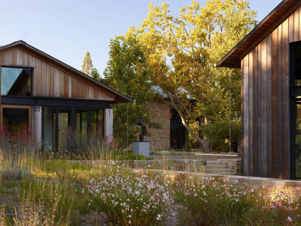 Contemporary interpretation of an agrarian countryside home in California