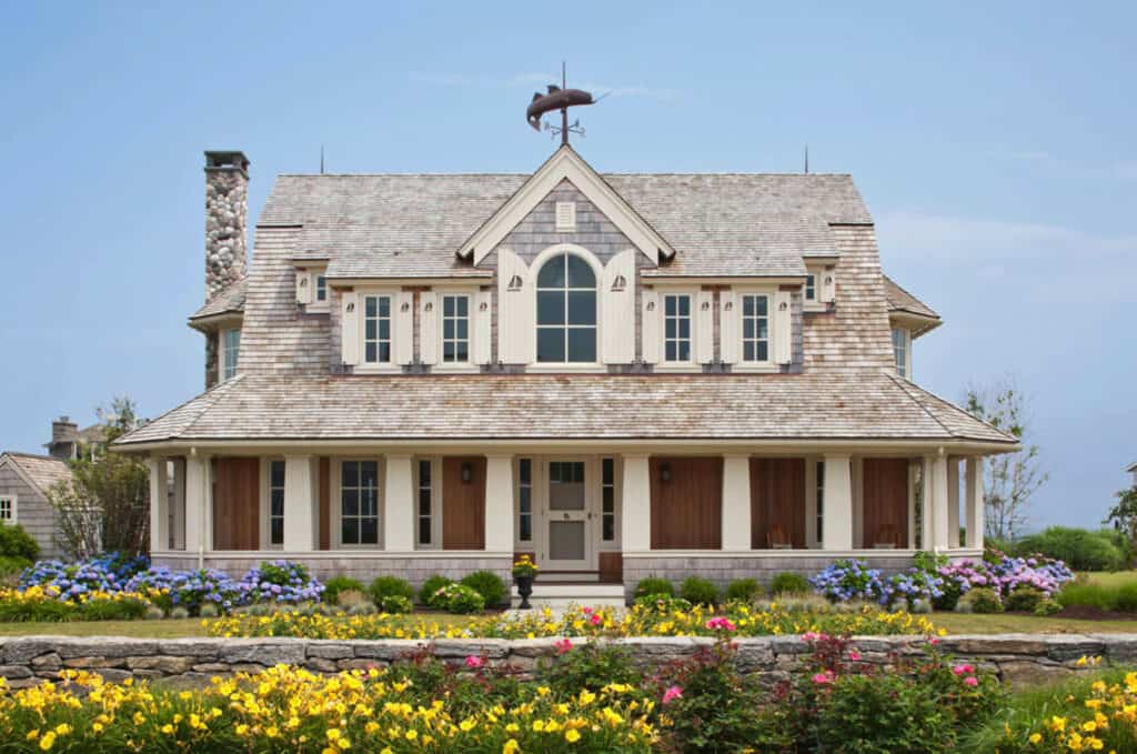 Shingle style beach house offers serene seaside escape in Rhode Island