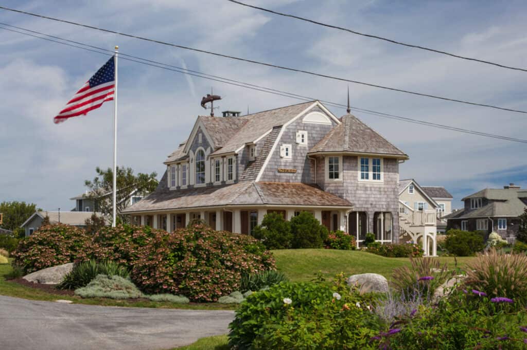 Shingle style beach house offers serene seaside escape in Rhode Island
