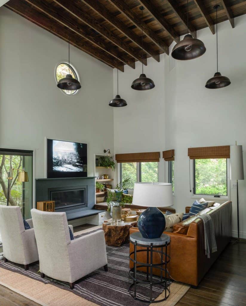 Gorgeous Virginia lake house gets reimagined with industrial-modern vibe