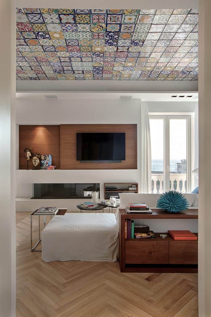 A romantic luxury apartment overlooks the rugged Amalfi Coast in Italy