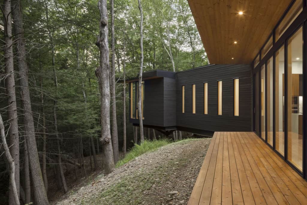 Breathtaking modern forest home seeks refuge in the Catskill Mountains