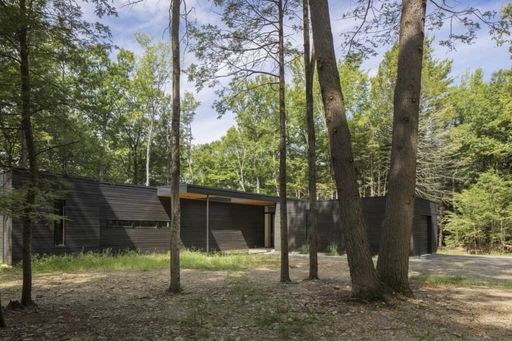 Breathtaking modern forest home seeks refuge in the Catskill Mountains