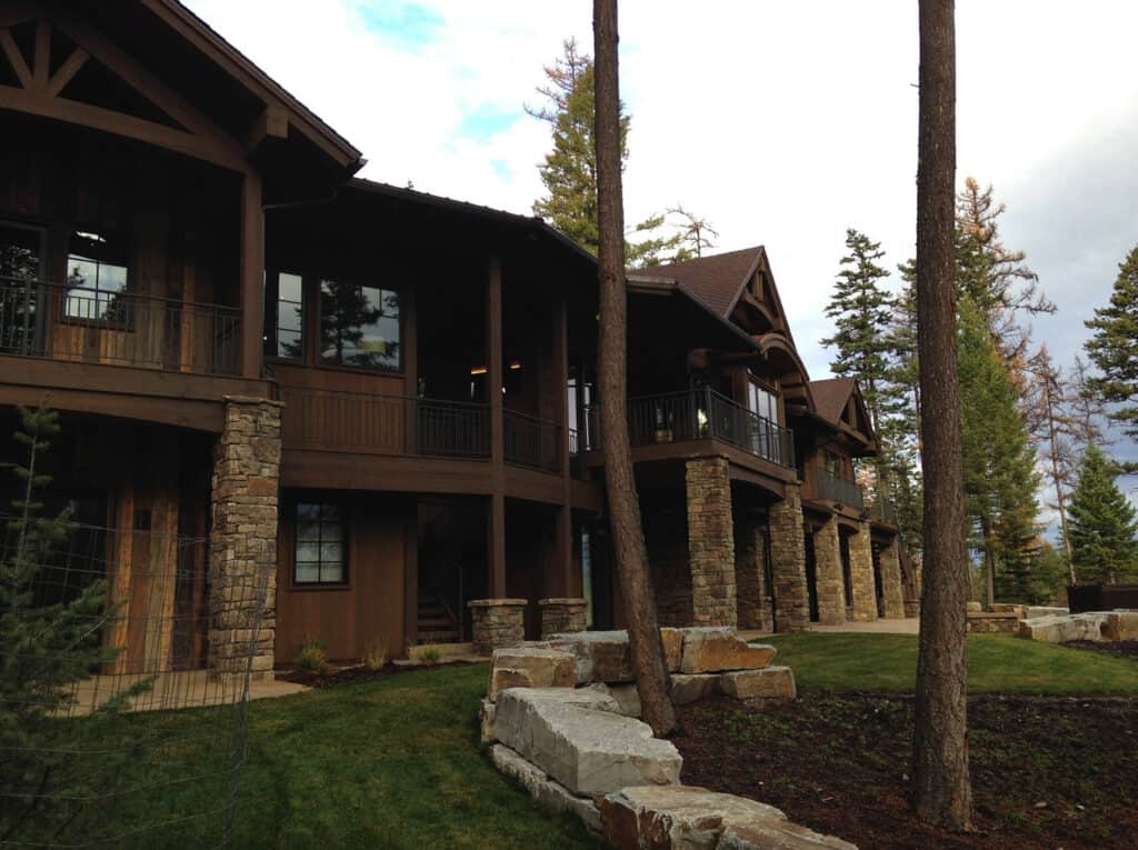 A rustic mountain retreat with stunning views toward Glacier National Park