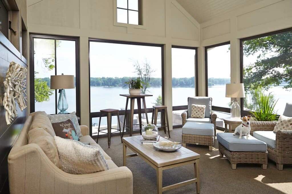 Step into this cozy lake house in Michigan with nautical inspired interiors