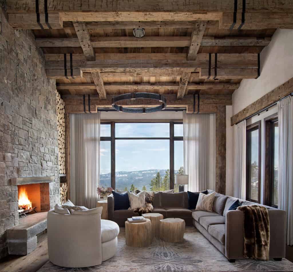 A captivatingly beautiful modern rustic mountain home in Big Sky Country