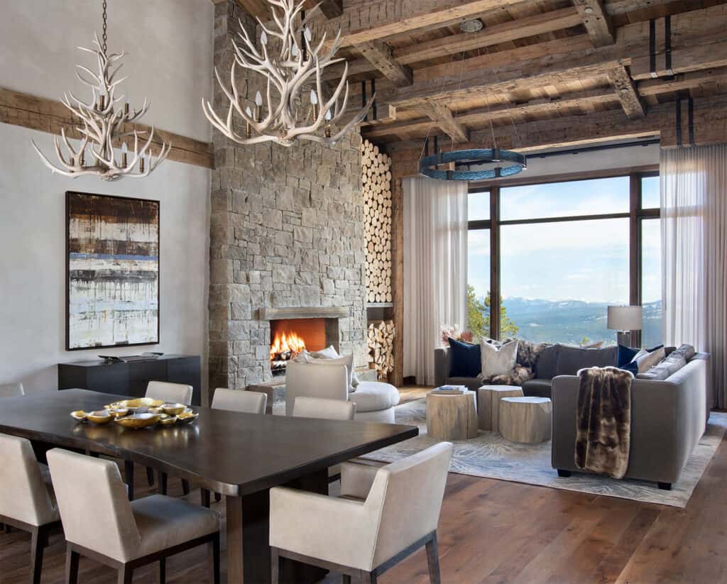 A captivatingly beautiful modern rustic mountain home in Big Sky Country
