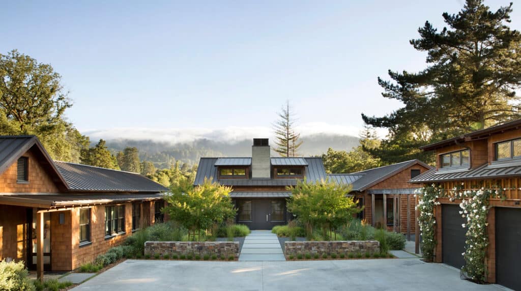 Inside a modern rural house with breathtaking views over Portola Valley