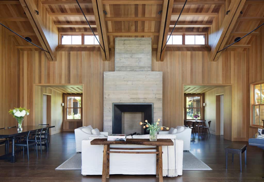 Inside a modern rural house with breathtaking views over Portola Valley