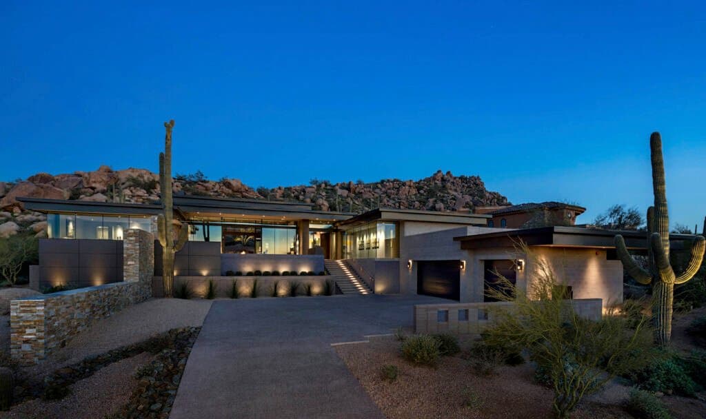 A splendid home nestled into the stunning terrain of the Arizona desert