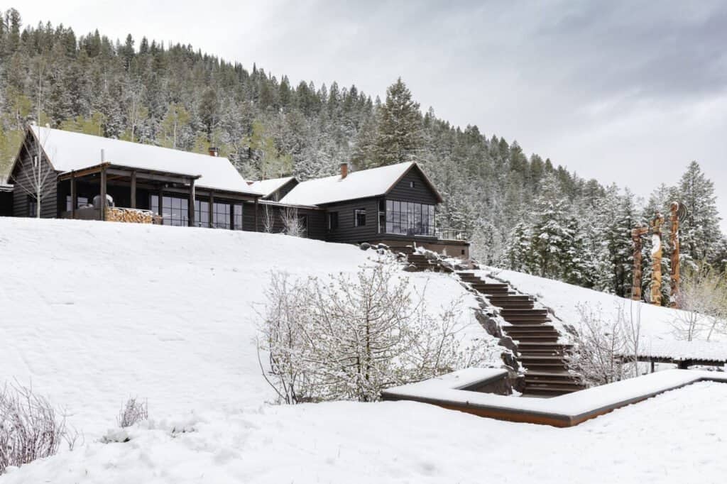 A modern cabin in the woods with glorious views of the Teton Mountains