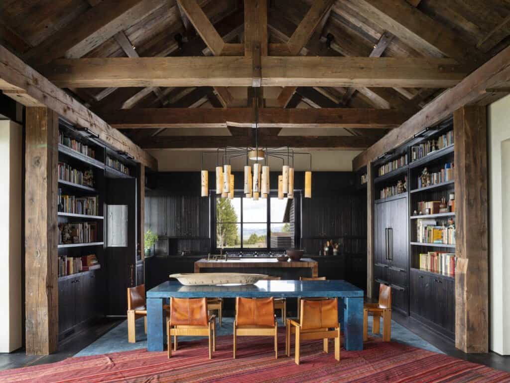 A modern cabin in the woods with glorious views of the Teton Mountains