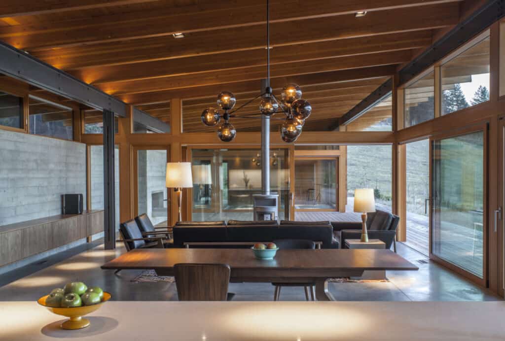 A beautiful Oregon home offers breathtaking views over Hood River Valley