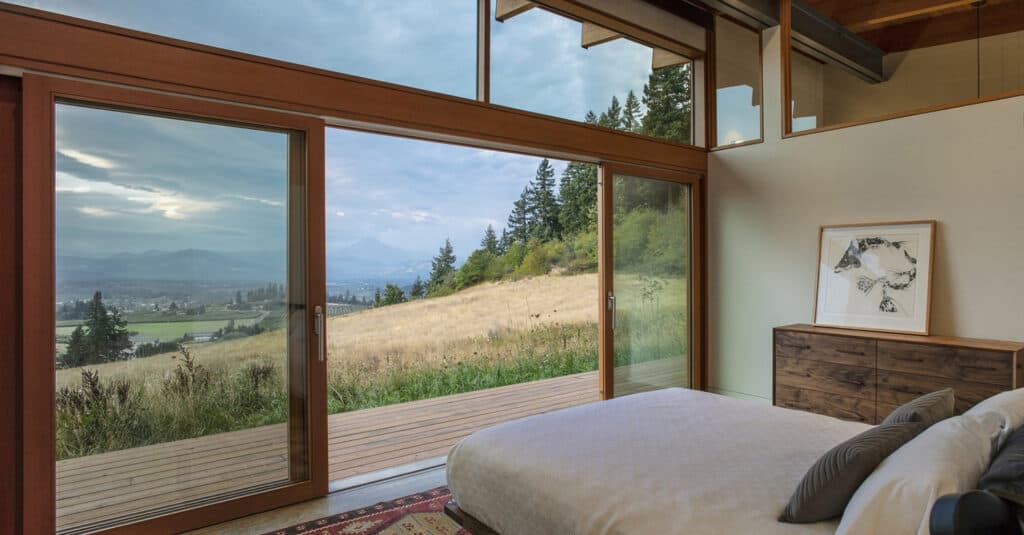 A beautiful Oregon home offers breathtaking views over Hood River Valley