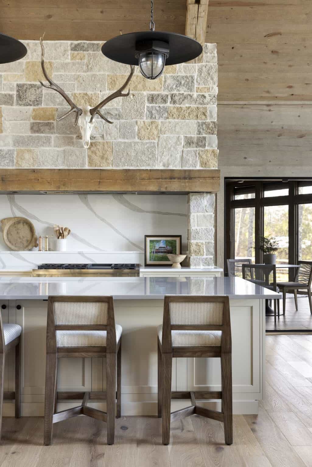 Take a peek inside this rustic yet refined lakeside home in Wisconsin