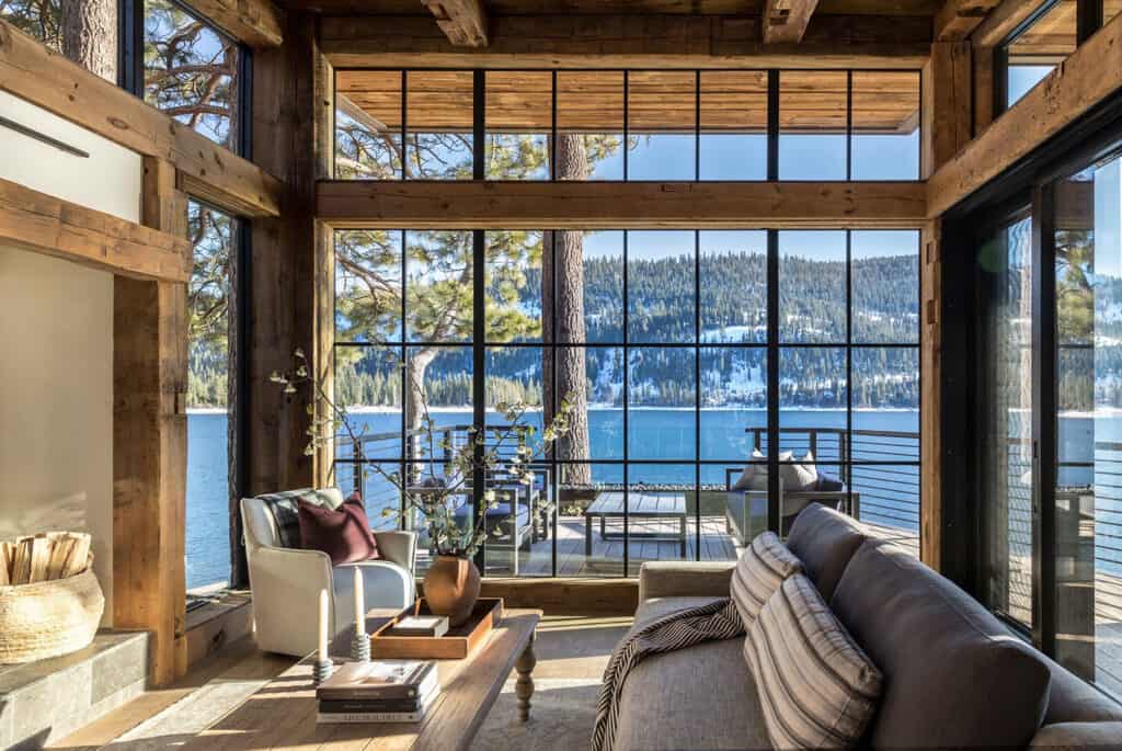 A magnificent lakeside barn house with sweeping views over Donner Lake