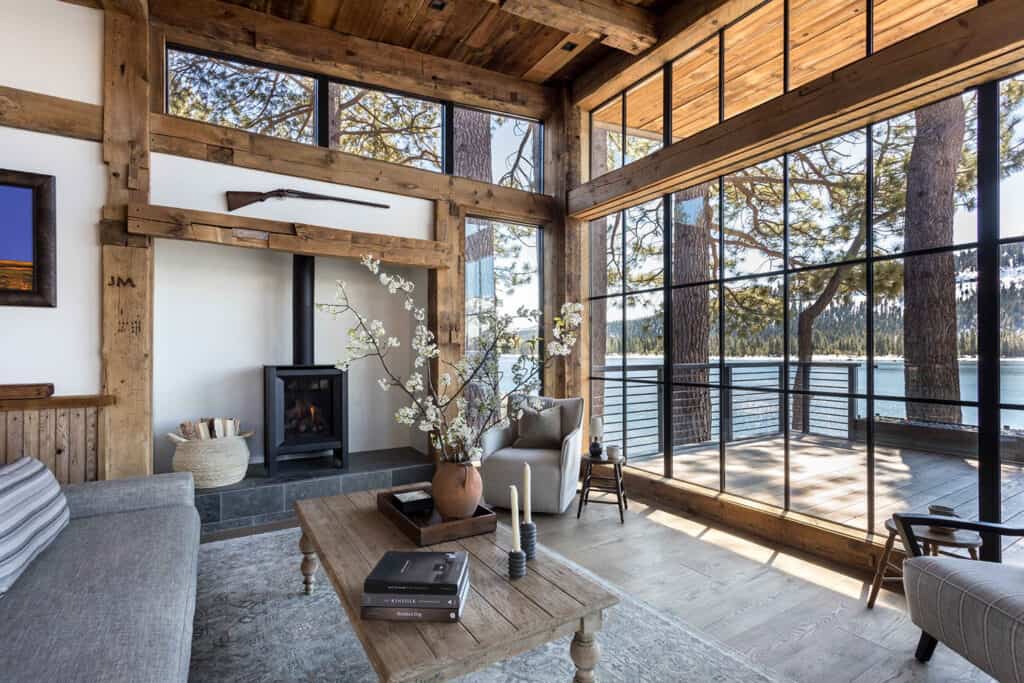 A magnificent lakeside barn house with sweeping views over Donner Lake